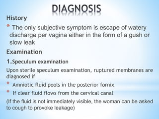 Prelabour Rupture of Membrane (PROM) by Sunil Kumar Daha | PPTX