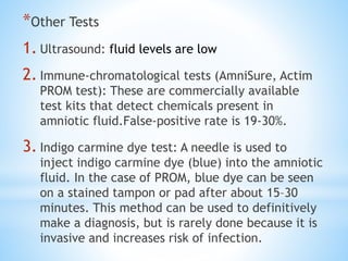 Prelabour Rupture of Membrane (PROM) by Sunil Kumar Daha | PPTX