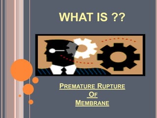 Pre mature rupture of membrene | PPTX