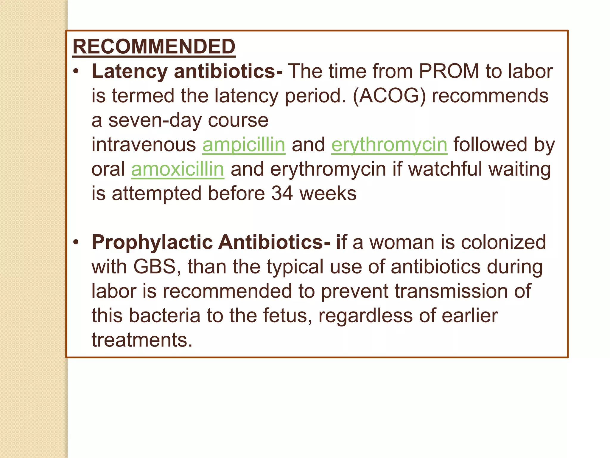 Pre-Labor Rupture of Membranes (PROM) | PPTX