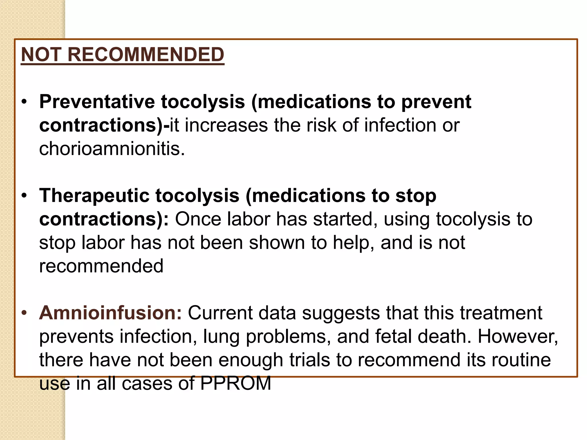 Pre-Labor Rupture of Membranes (PROM) | PPTX
