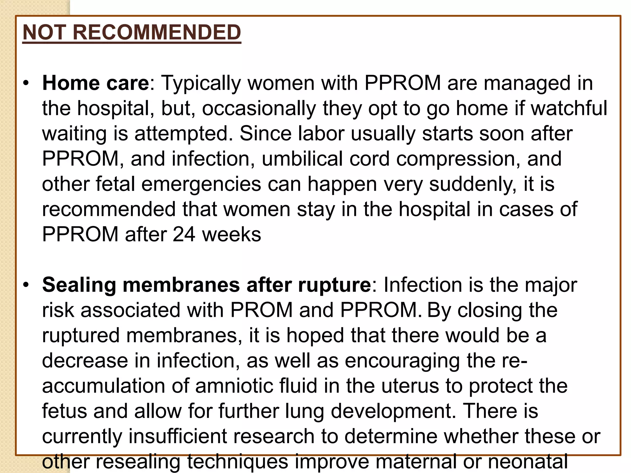 Pre-Labor Rupture of Membranes (PROM) | PPTX