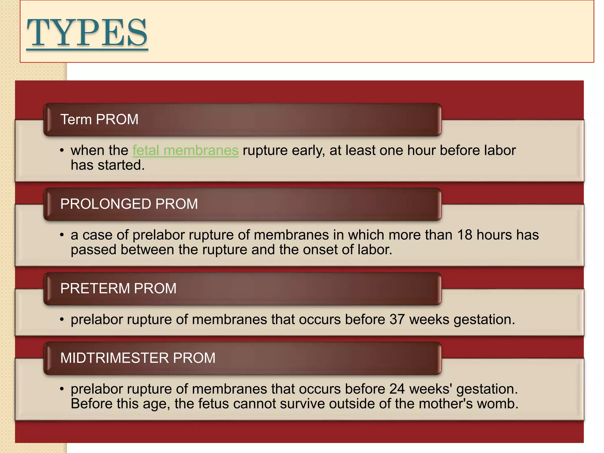 Pre-Labor Rupture of Membranes (PROM) | PPTX