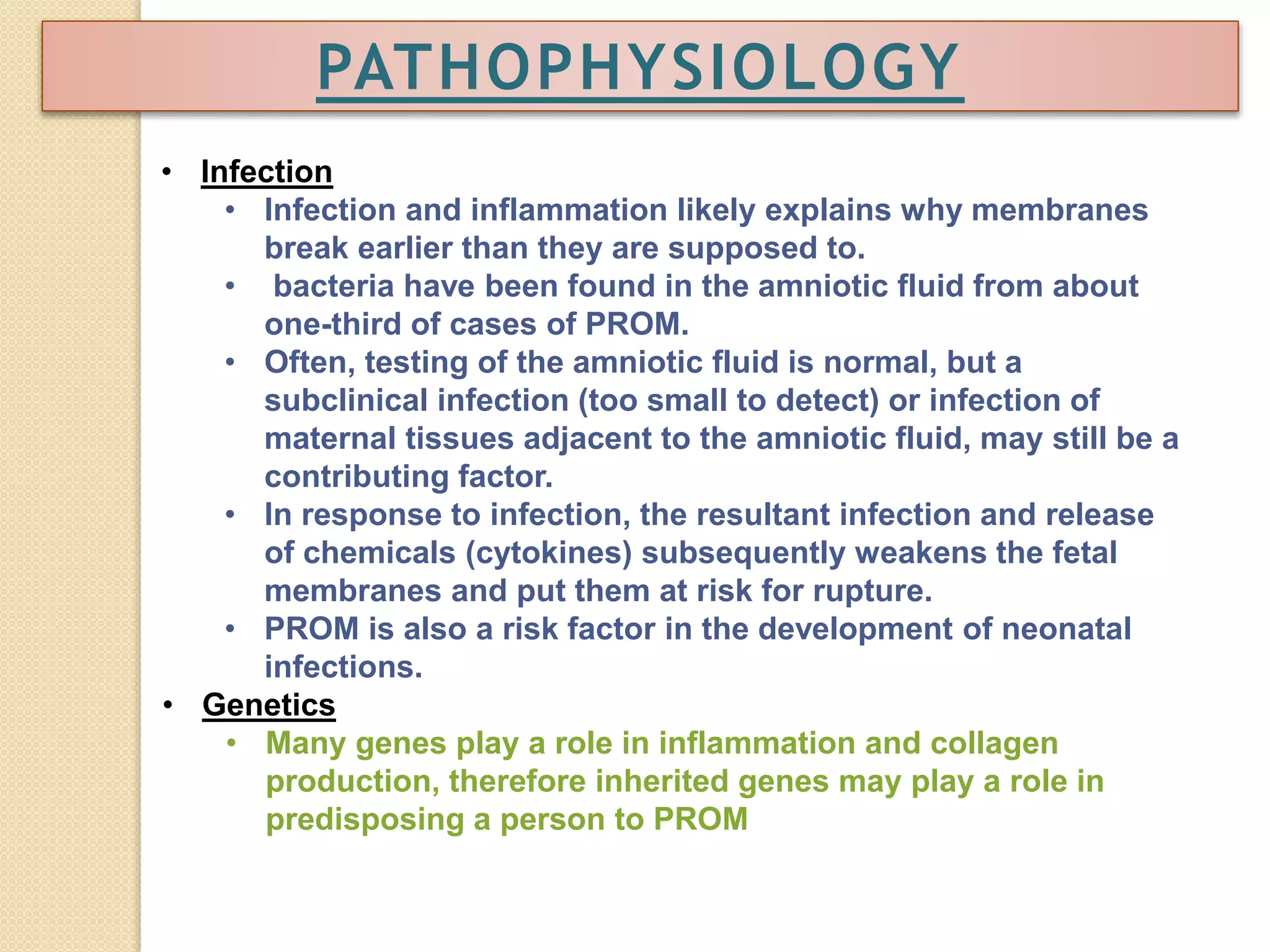 Pre-Labor Rupture of Membranes (PROM) | PPTX