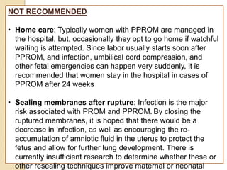 Pre-Labor Rupture of Membranes (PROM) | PPTX