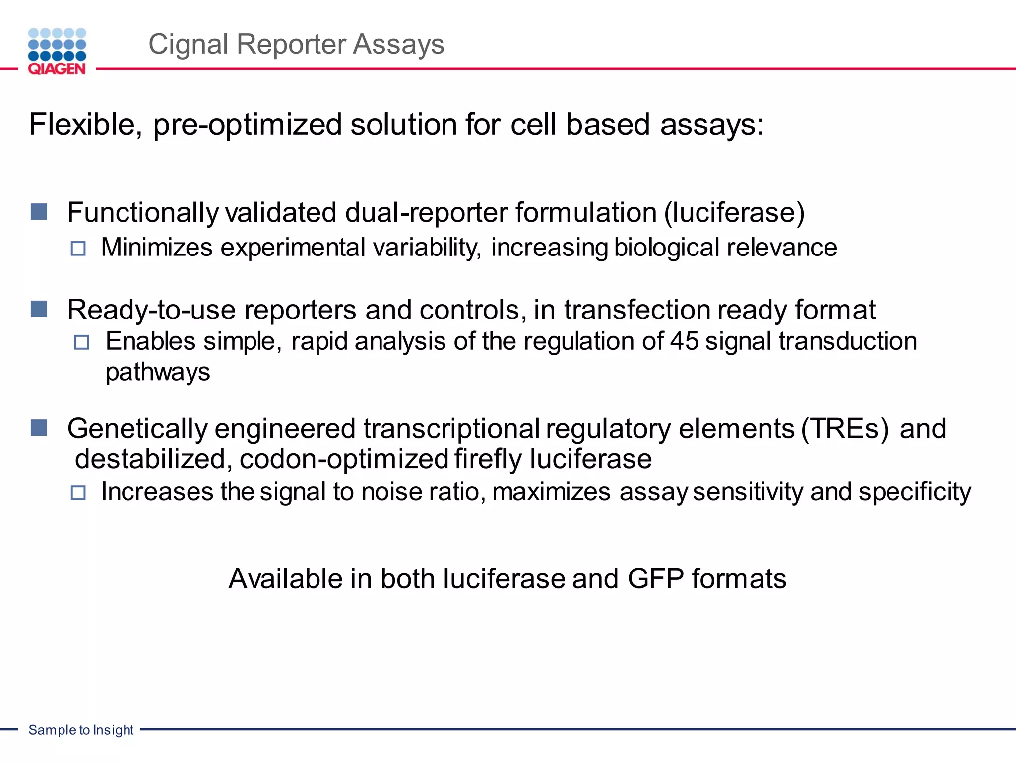 Cell-based Reporter Assays: Measure 45 Signaling Pathway Activity in Any Cell Type | PDF
