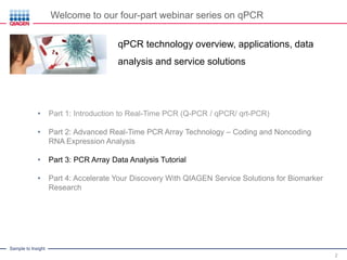 PCR Array Data Analysis Tutorial: qPCR Technology Webinar Series Part 3 | PDF