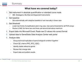 PCR Array Data Analysis Tutorial: qPCR Technology Webinar Series Part 3 | PDF