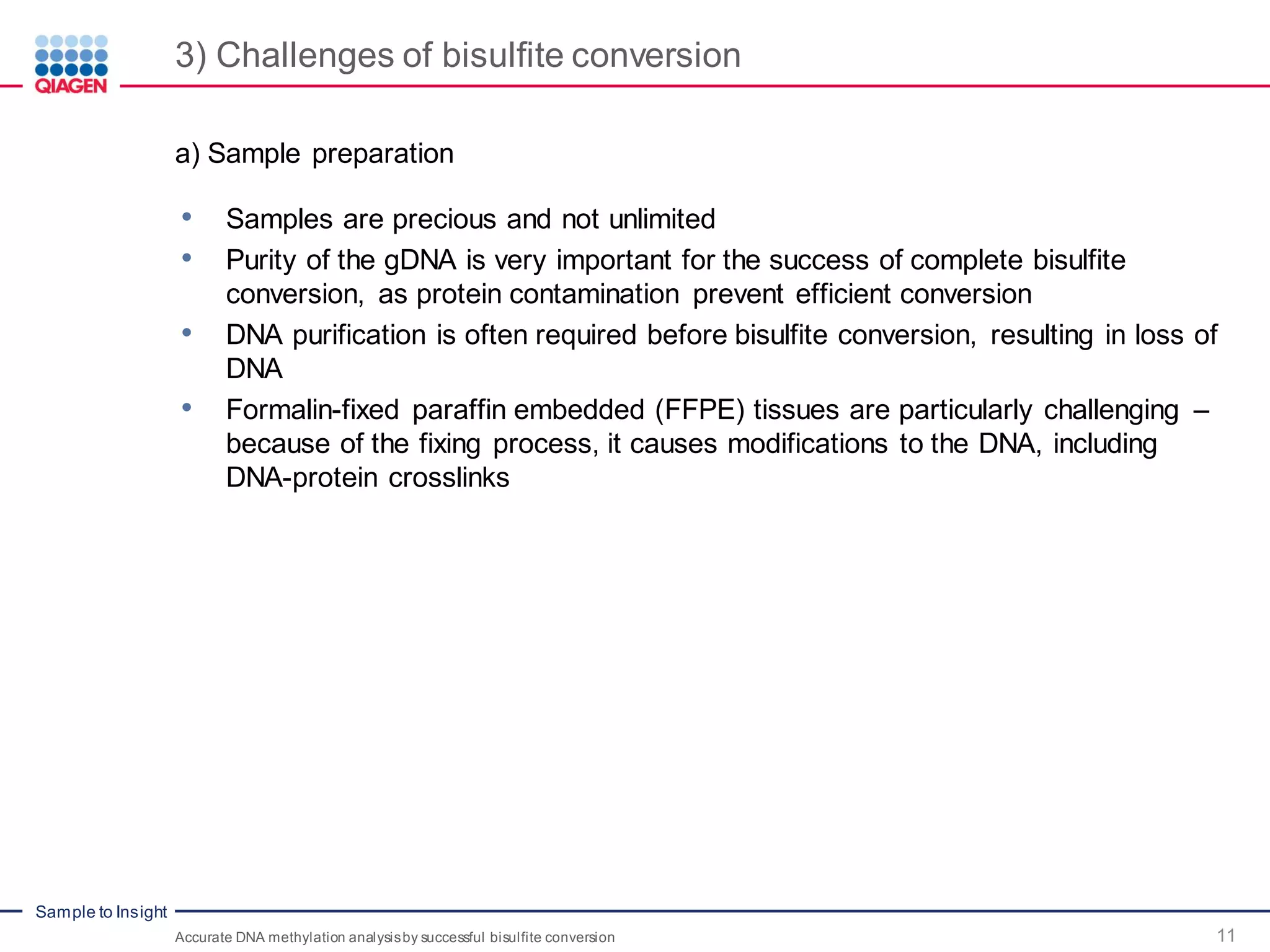 Accurate DNA Methylation Analysis with Successful Bisulfite Conversion ...
