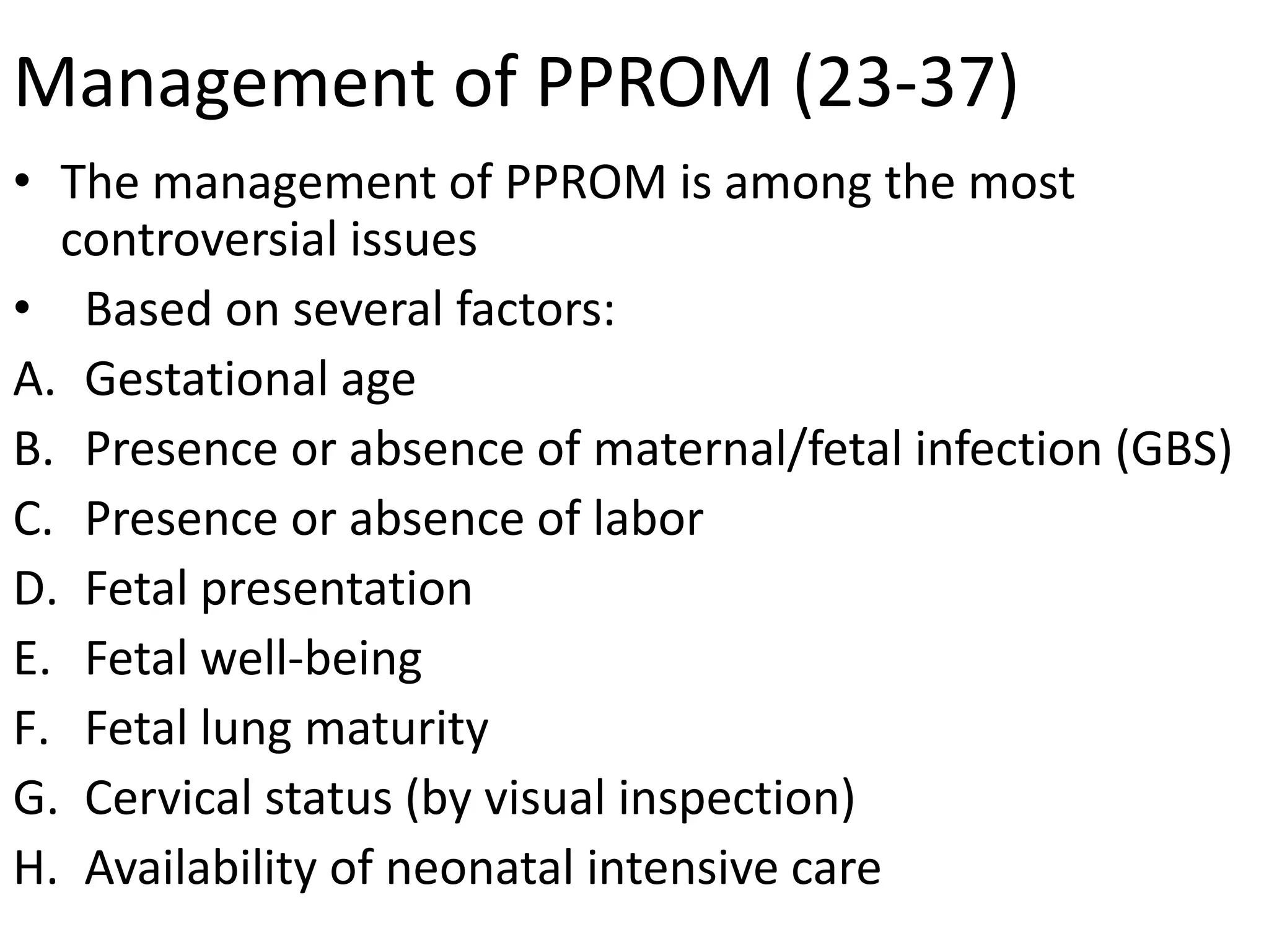 Premature rupture of membranes (PROM) | PPTX