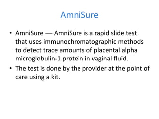 Premature Rupture of membrane(PROM) Oby/Gyni | PPT