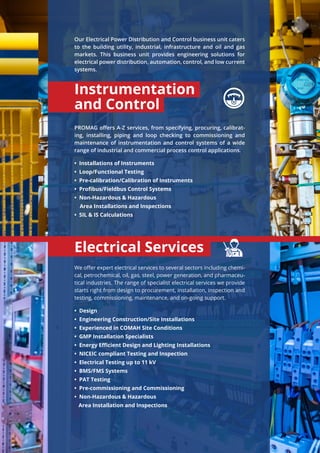 Promag electrical and instrumentation engineering contractors | PDF