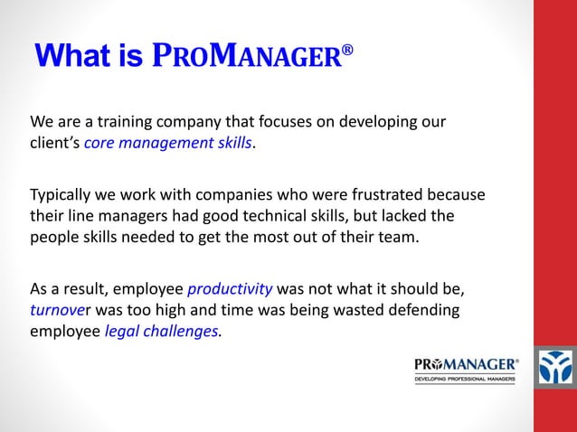 ProManager Executive Overview PowerPoint 092314 | PPT