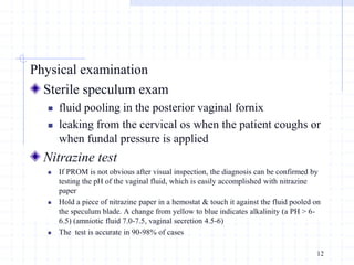 PROM and preterm labor.ppt by Dr. Rabirra | PPT | Pregnancy ...