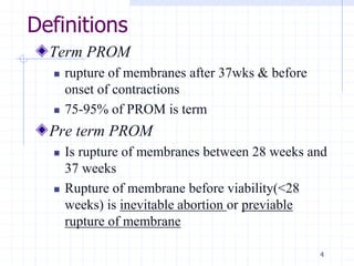 PROM and preterm labor.ppt by Dr. Rabirra | PPT | Pregnancy ...