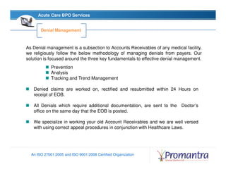 Promantra RCM Capabilities | PPT