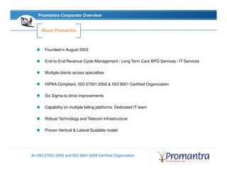 Promantra RCM Capabilities | PPT