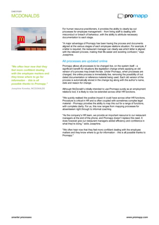 Promapp Case Study McDonalds | PDF