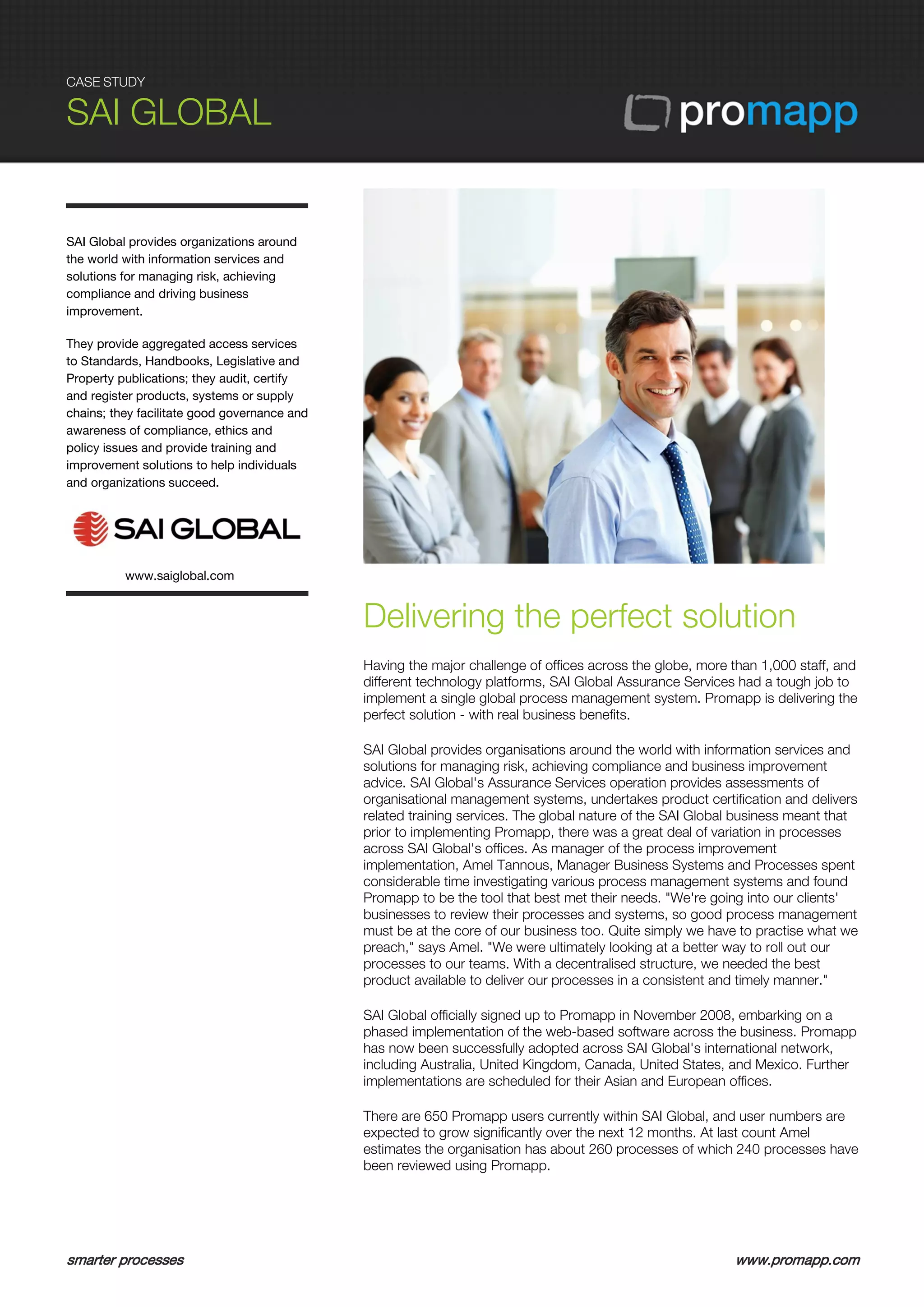 Promapp Case Study SAI Global | PDF