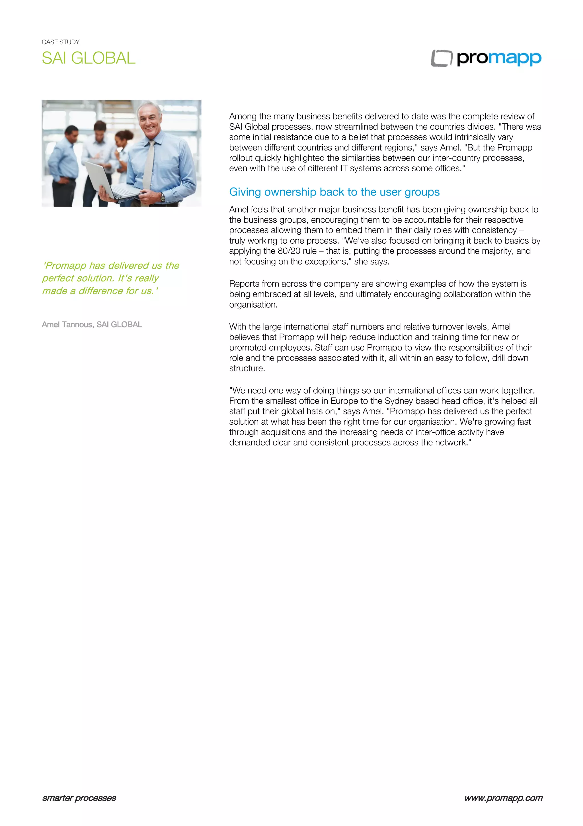 Promapp Case Study SAI Global | PDF