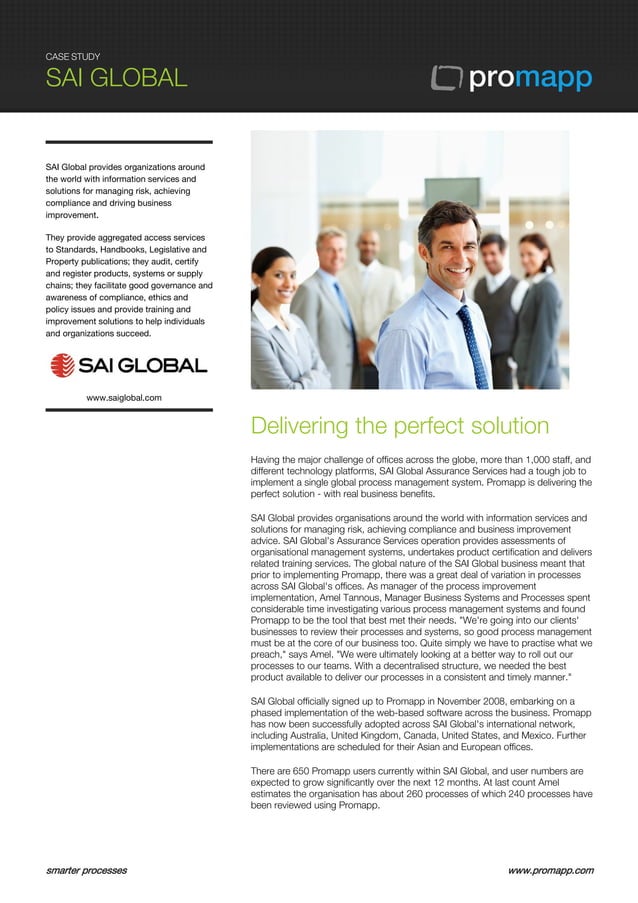 Promapp Case Study SAI Global | PDF