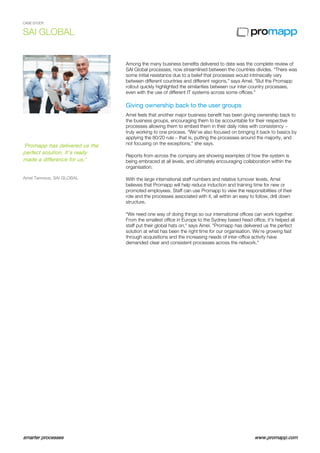 Promapp Case Study SAI Global | PDF