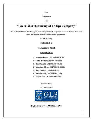 GREEN MANUFACTURING OF PHILIPS CO. | PDF