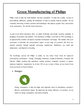 GREEN MANUFACTURING OF PHILIPS CO. | PDF