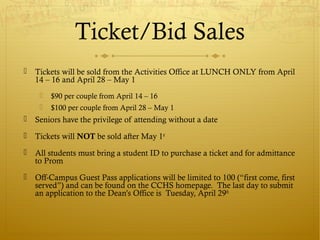 CCHS Prom 2014 Dress Code Guidelines | PPT