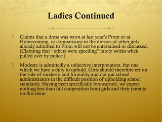 CCHS Prom 2014 Dress Code Guidelines | PPT