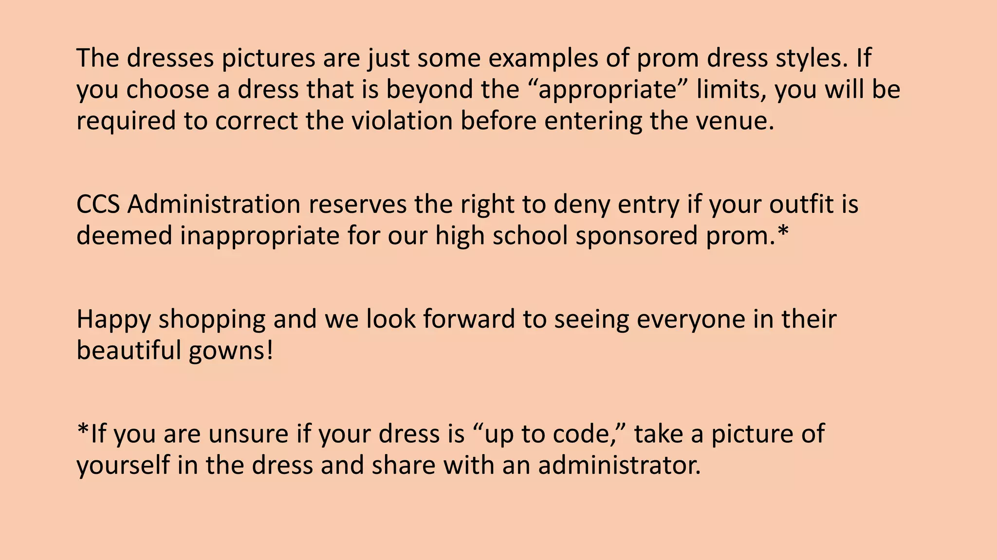 2018 CCS Prom Dress Code | PPT