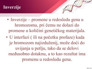 Promene u strukturi i broju hromozoma | PPTX