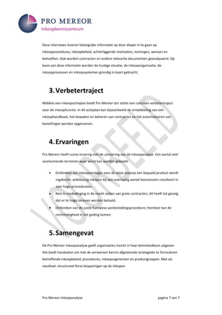 Pro Mereor Inkoopanalyse | PDF