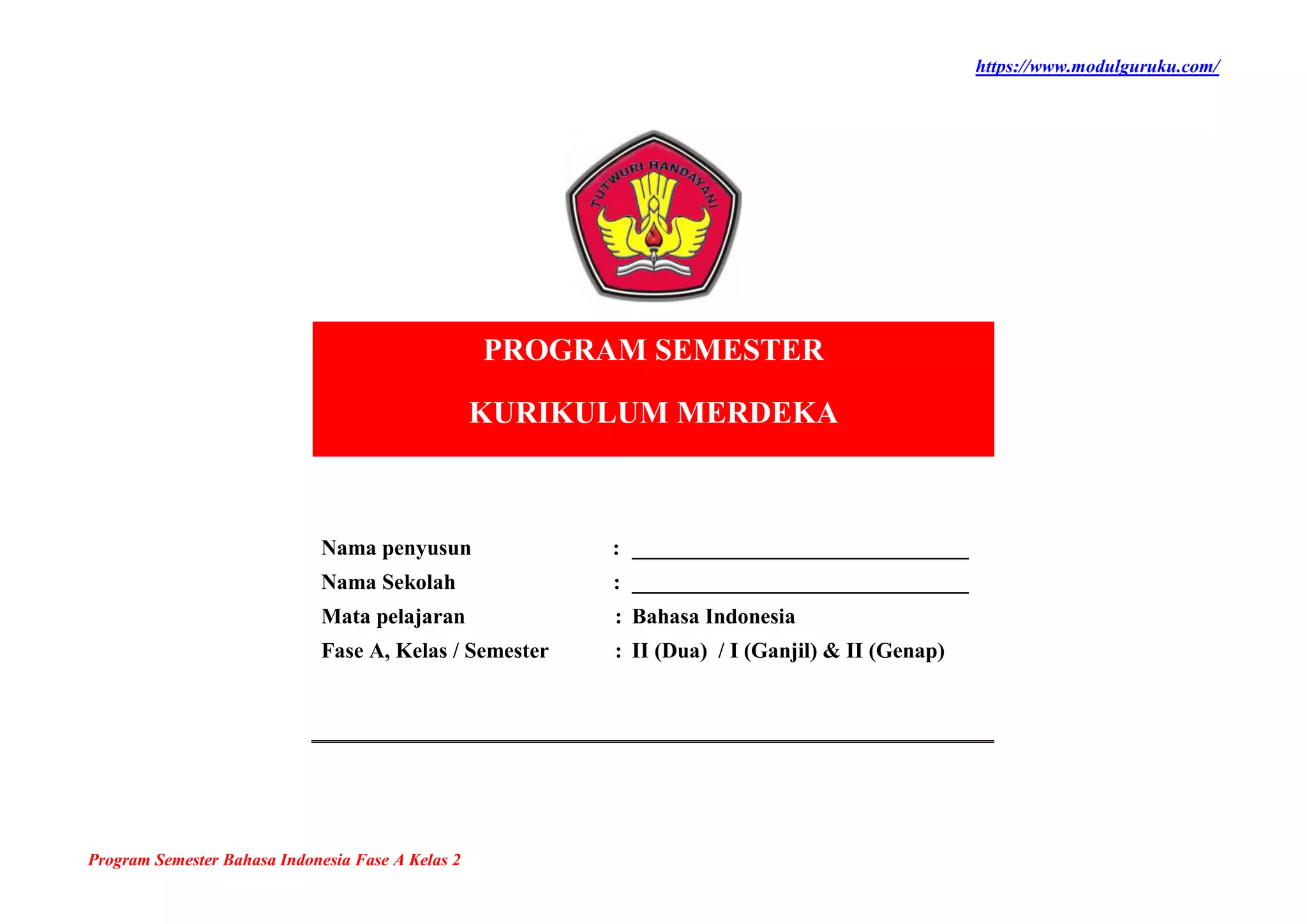 PROMES BAHASA INDONESIA KELAS 2 KURIKULUM MERDEKA | DOCX