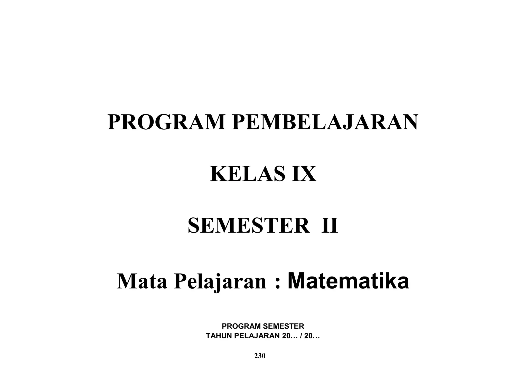 Progam Semester (Promes) mata pelajaran matematika kelas 7 dan 8 | PPT