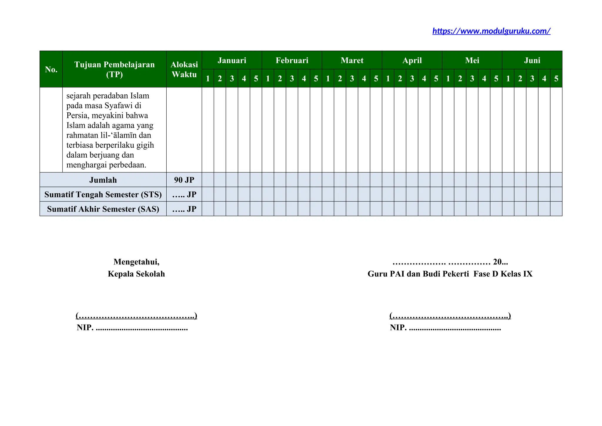 Promes PAI dan Budi Pekerti Kelas 9 [modulguruku.com] (1).docx
