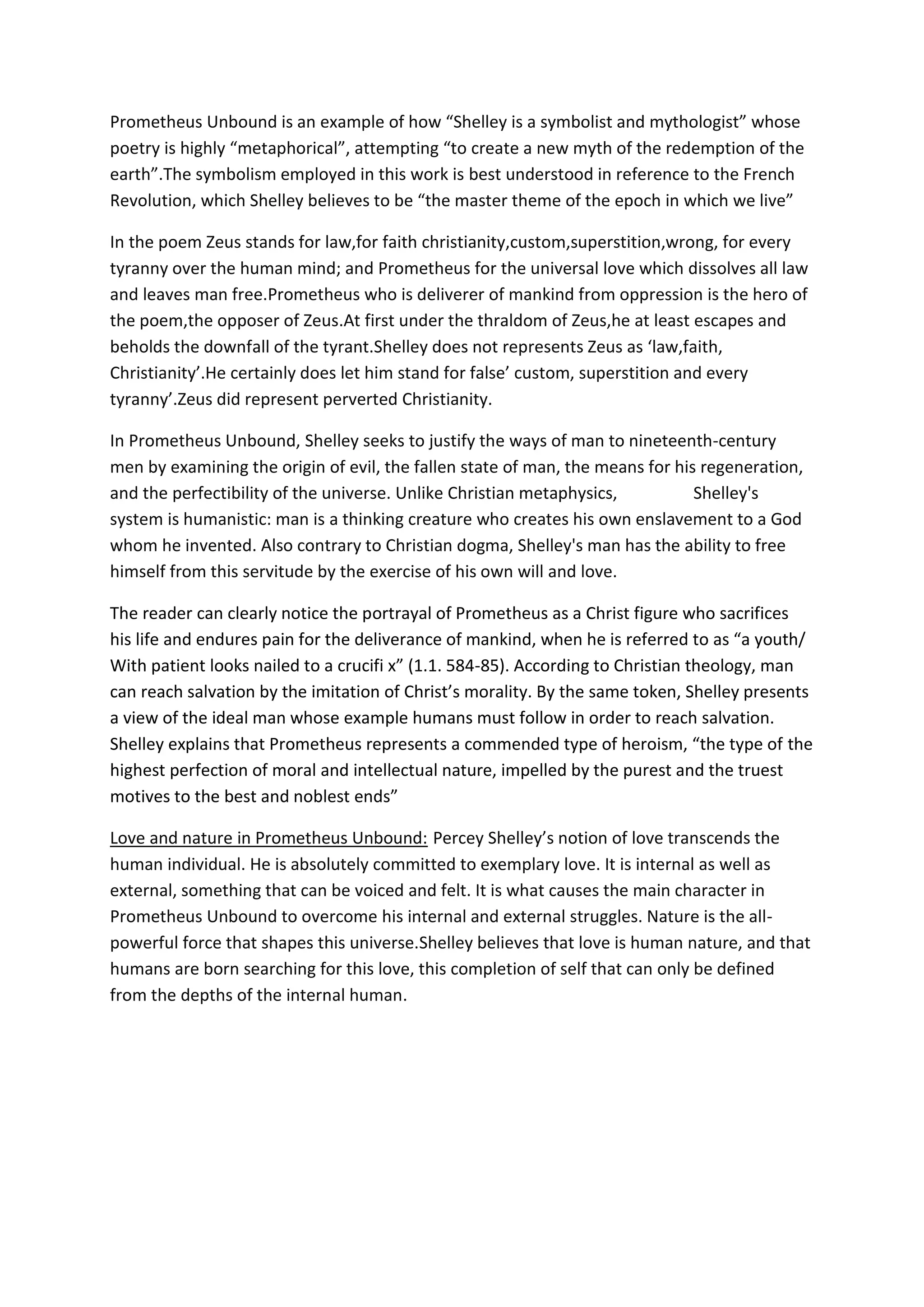 Prometheus unbound by percy bysshe shelley | DOCX