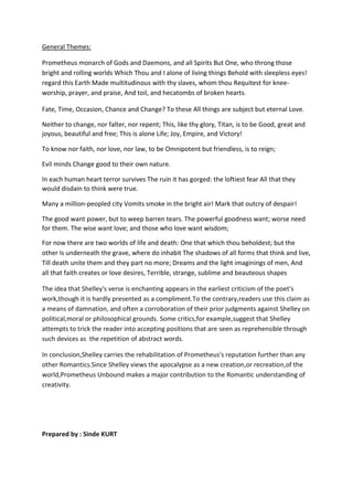 Prometheus unbound by percy bysshe shelley | DOCX