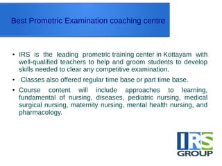 Prometric coaching class in Kottayam | PPT