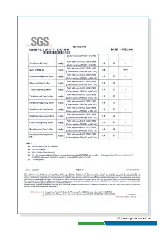 Prominance uPVC Windows & uPVC Doors Test Results & Certifications Copy ...