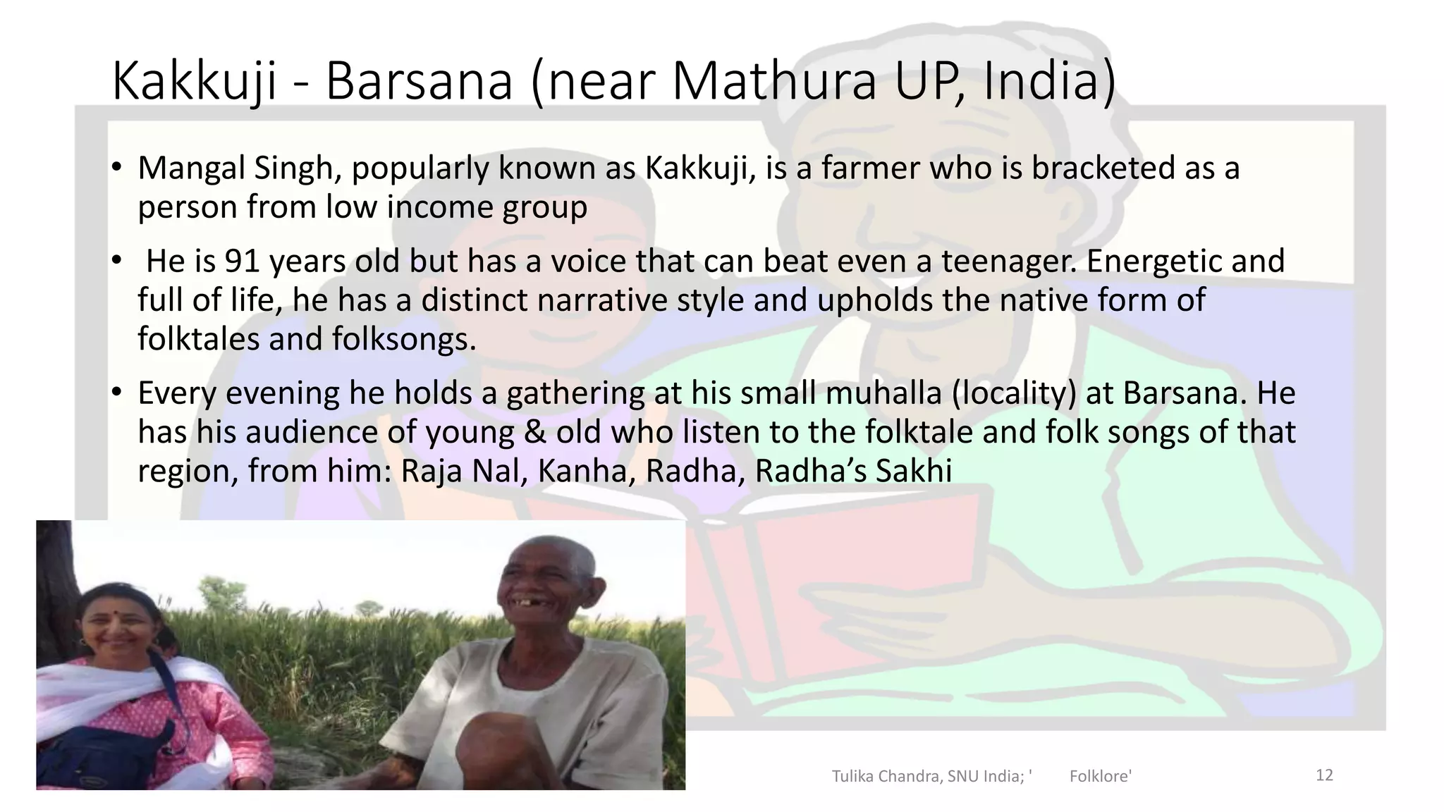 Prominant story tellers india 'folklore' course snu | PPTX