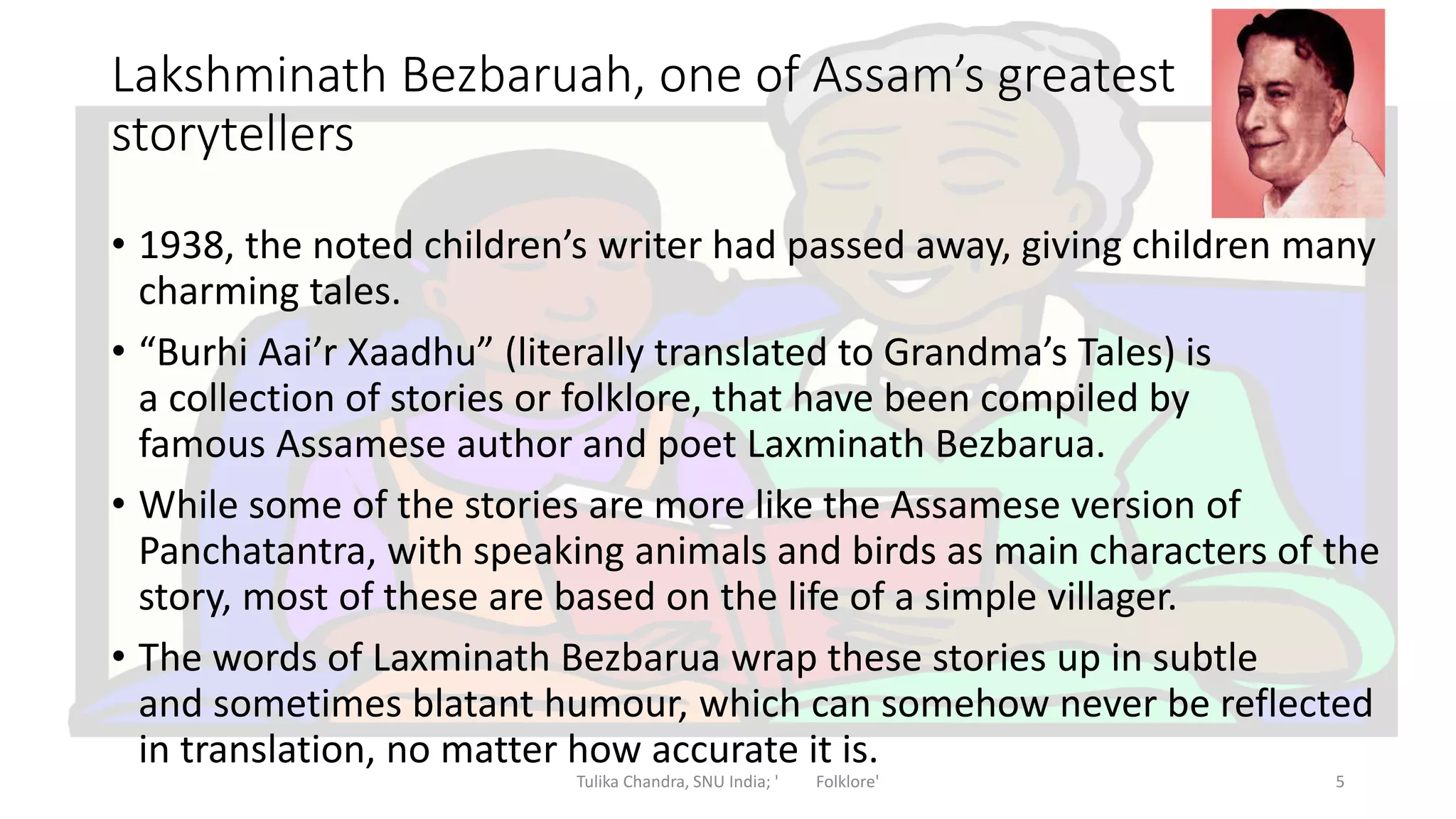 Prominant story tellers india 'folklore' course snu | PPTX