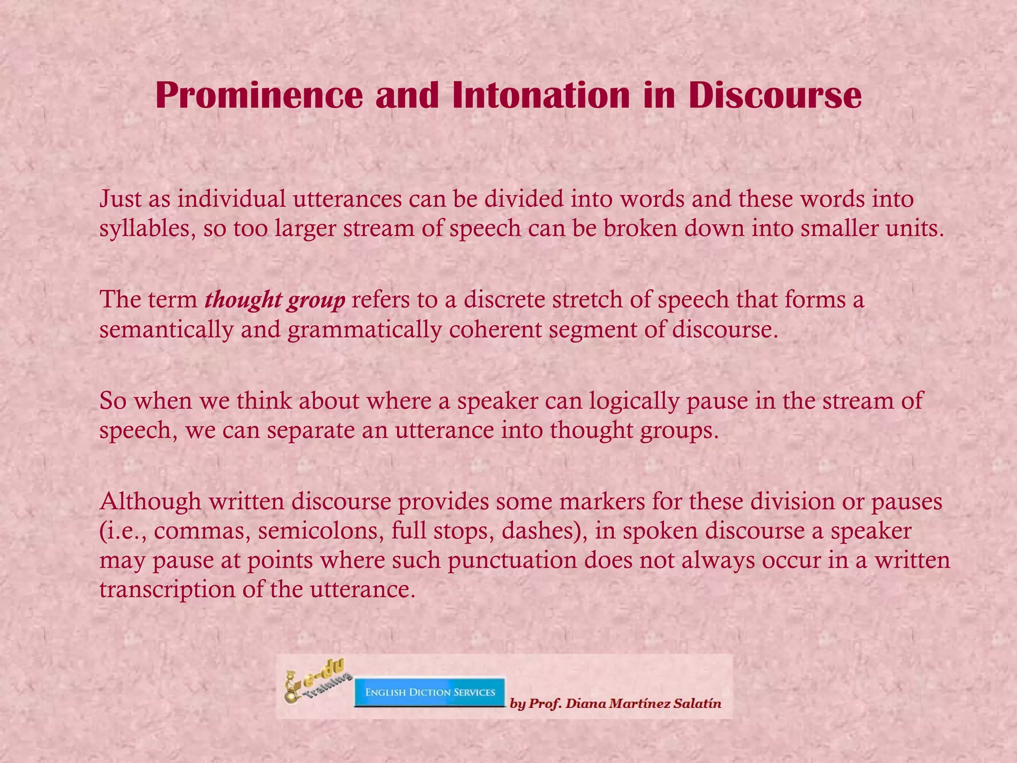 Prominence and intonation | PPT