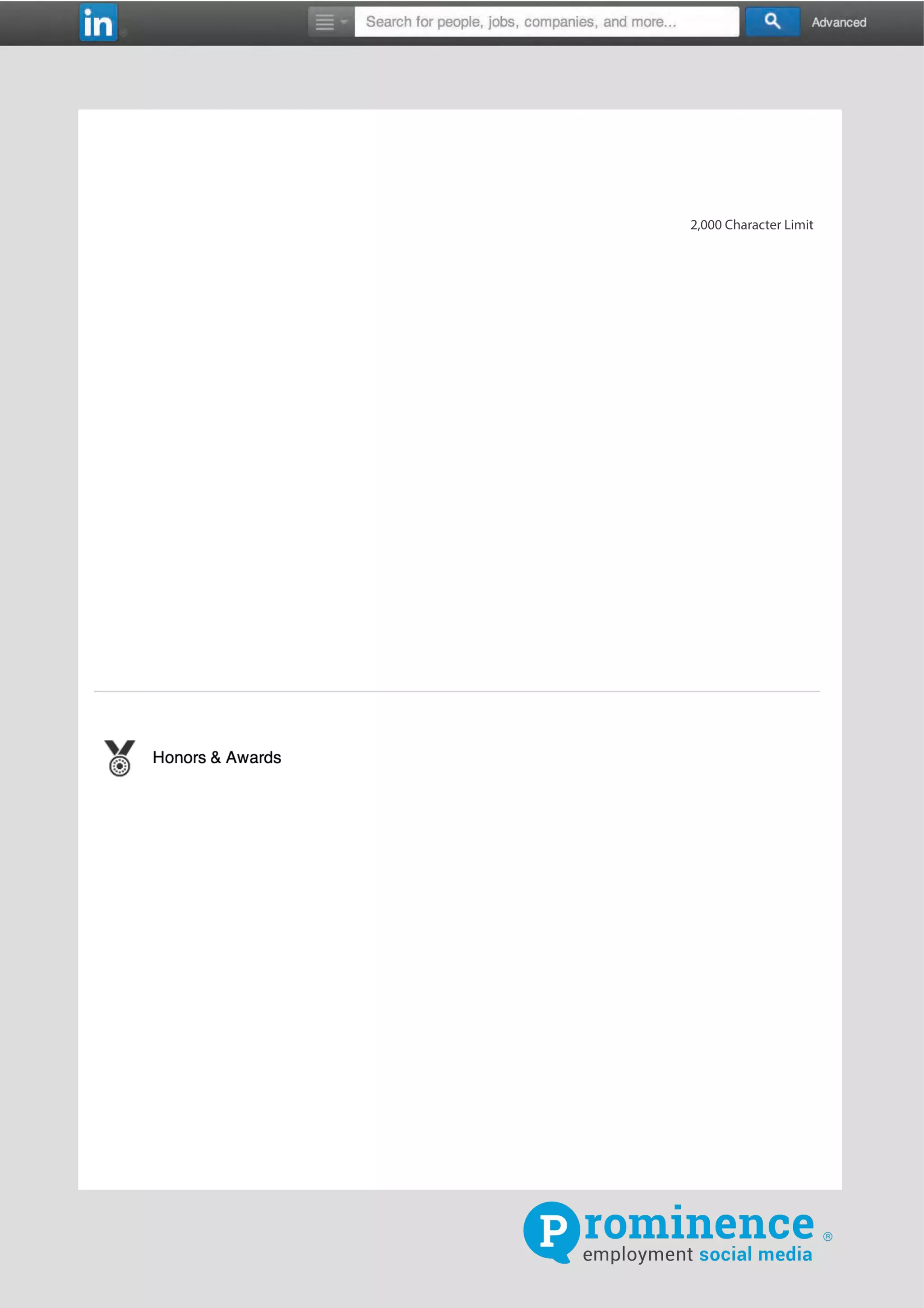 Prominence Offline LinkedIn Profile Template | PDF