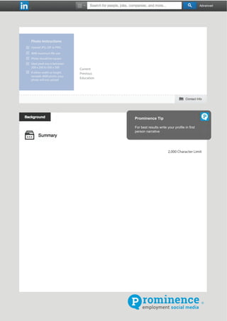 Prominence Offline LinkedIn Profile Template | PDF