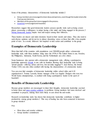 Prominent leadership styles | PDF