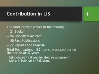 Prominent lis professionals in pakistan | PPTX