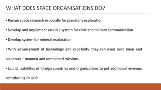 Prominent Space Agencies in the World with emphasis on ISRO | PPTX