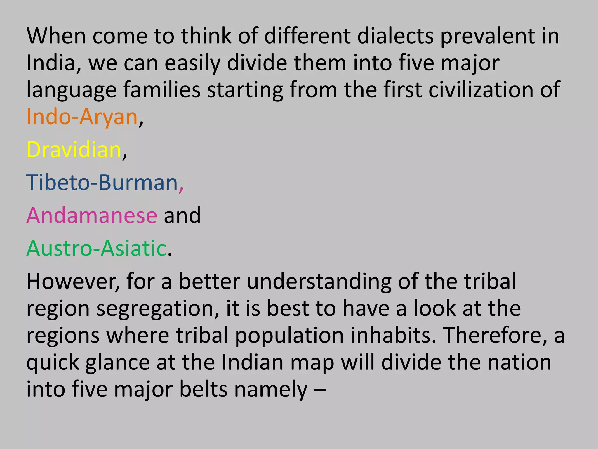 Prominent tribal languages in india | PPTX