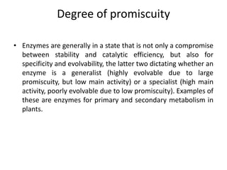 Promiscuous enzyme | PPTX